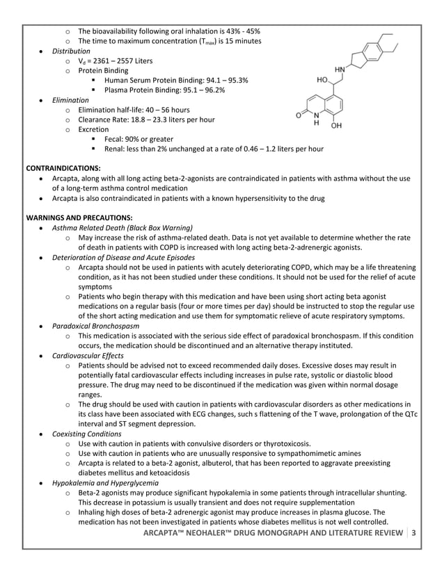 Drug Monograph and Literature Review: "Arcapta Neohaler" | PDF