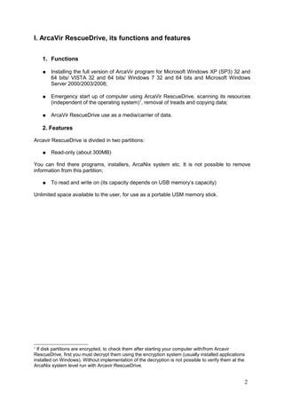 ArcaVir RescueDrive - User Manual | PDF