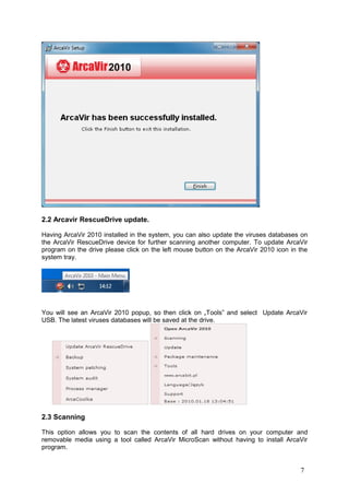 ArcaVir RescueDrive - User Manual | PDF