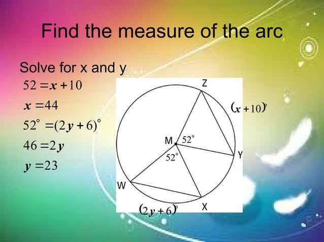 arc central angles.pptx powerpoint presentation | PPTX