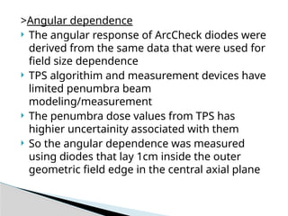 ARC CHECK USE FOR PATIENT SPECIFIC Quality assurance | PPTX