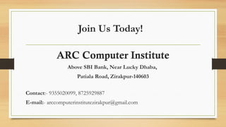 Arc computer training Institute zirakpur iso 9001.pptx