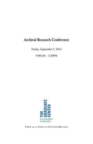 Archival Research Conference Program | PDF