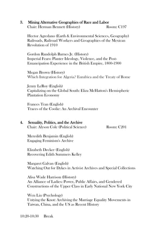 Archival Research Conference Program | PDF