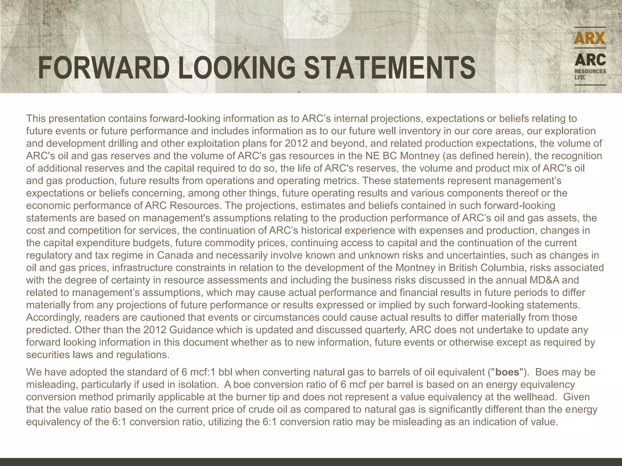 ARC Resources - December 2012 Investor Presentation | PDF