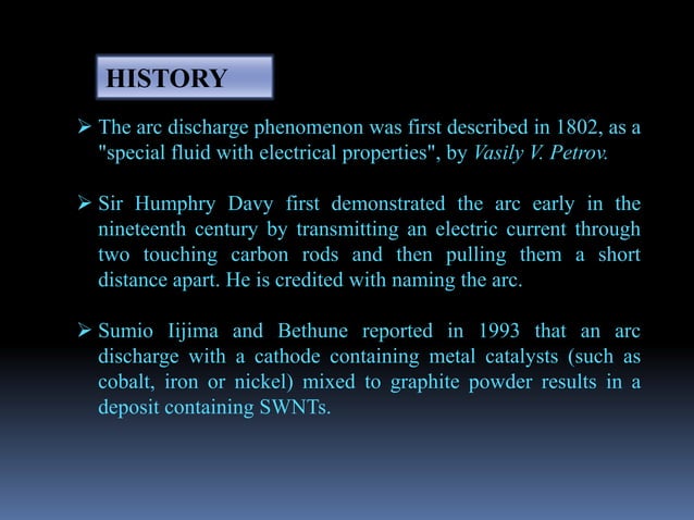 Arc discharge method | PPTX | Chemistry | Science