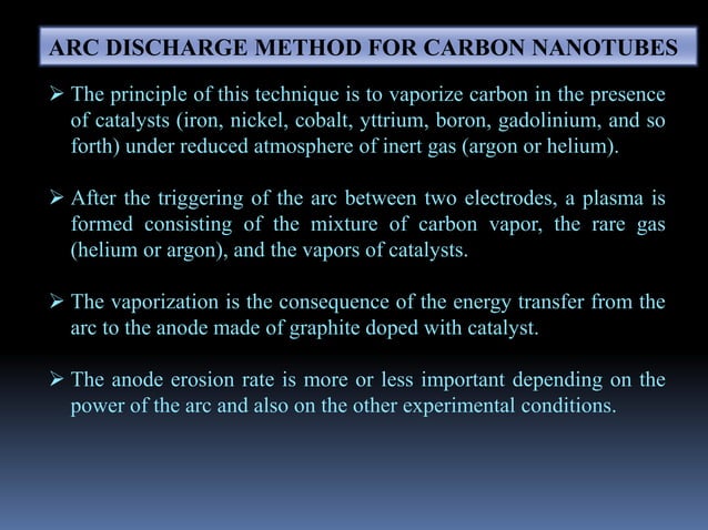 Arc discharge method | PPTX | Chemistry | Science