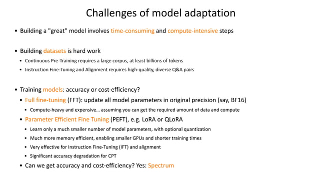 Deep Dive: Parameter-Efficient Model Adaptation with LoRA and Spectrum | PDF