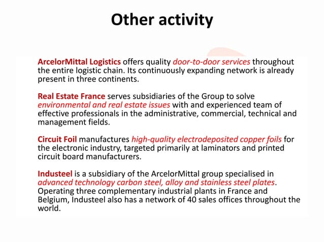 Arcelor mittal | PPT