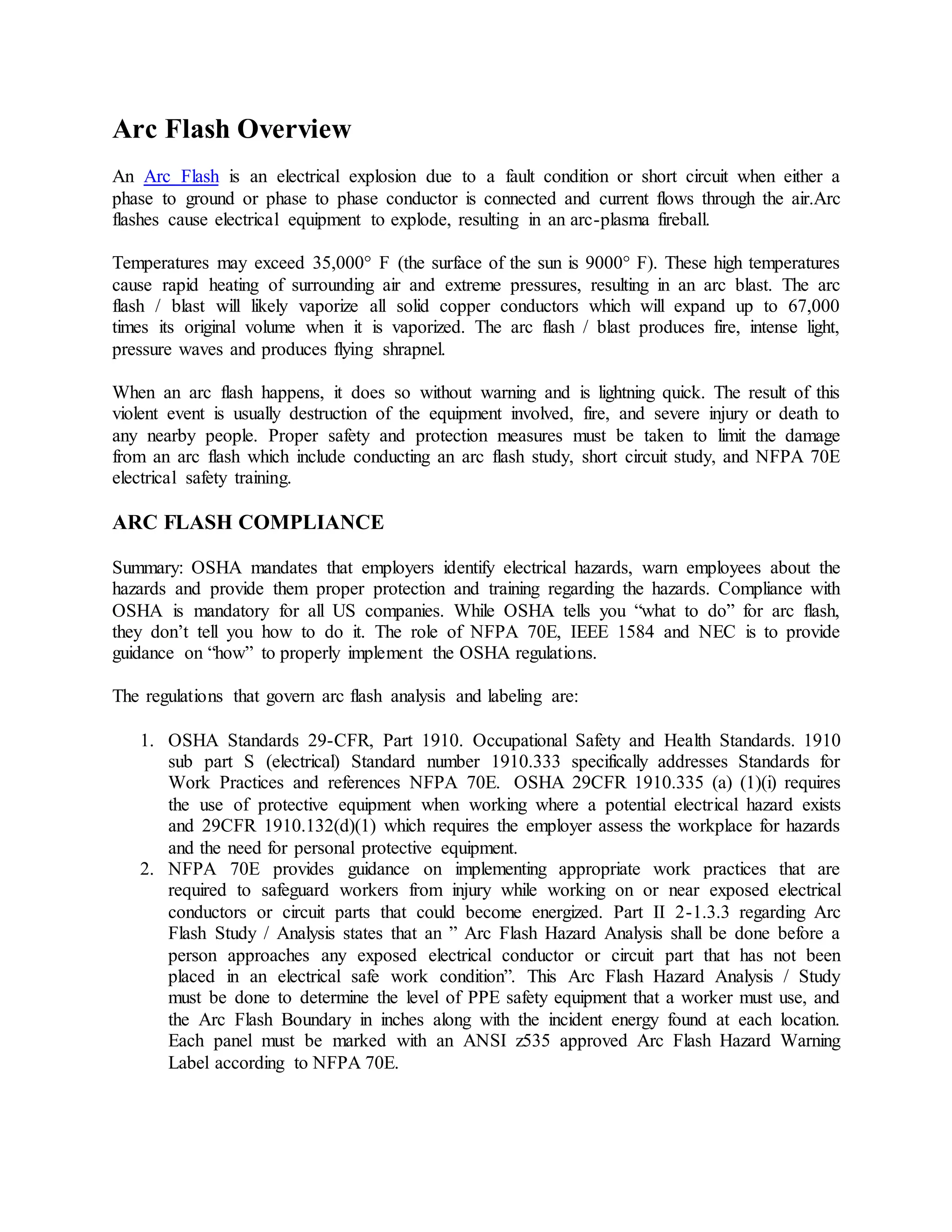 Arc flash | DOCX