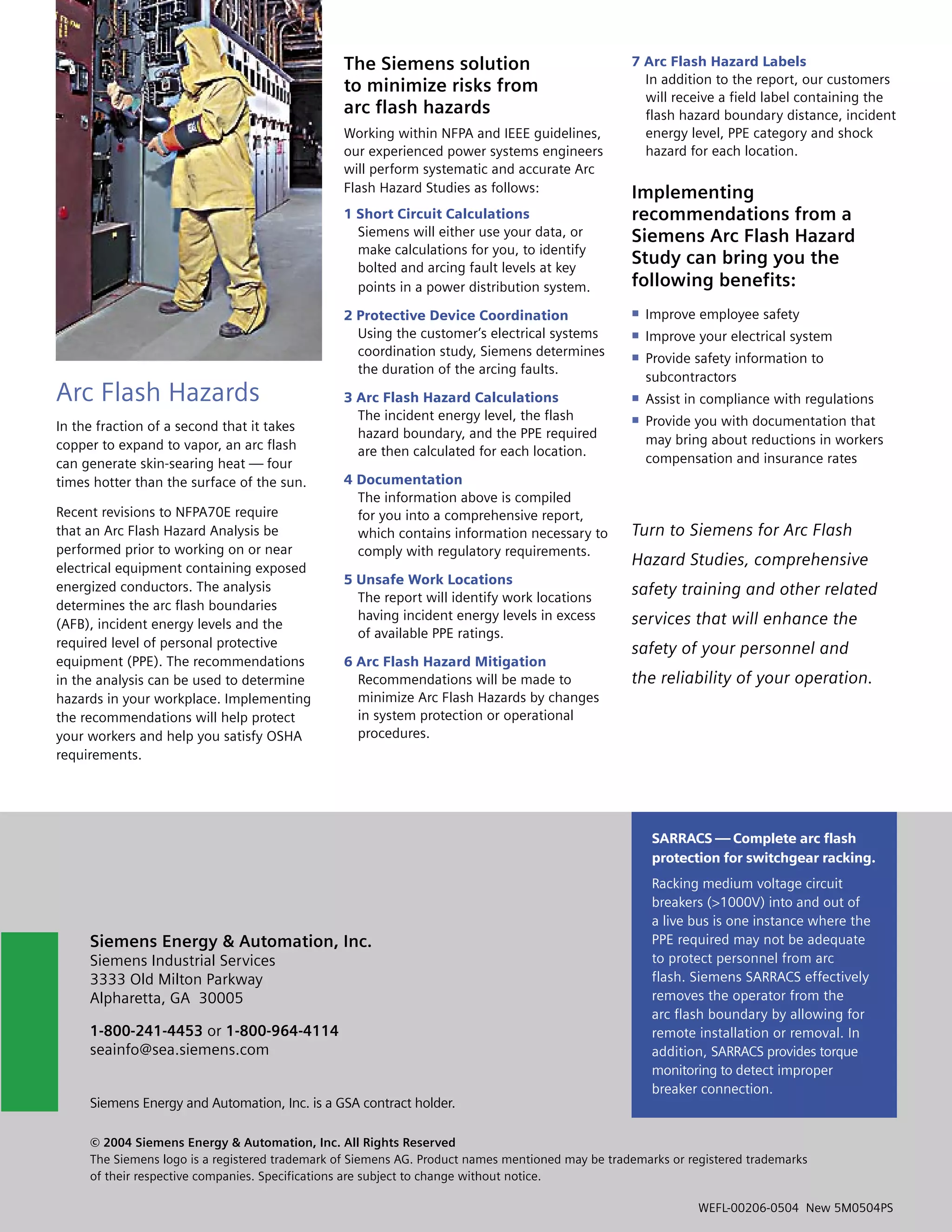 Arc flash analysis siemens | PDF