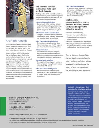 Arc flash analysis siemens | PDF