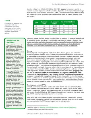 Arc Flash Considerations for Data Center IT Space | PDF