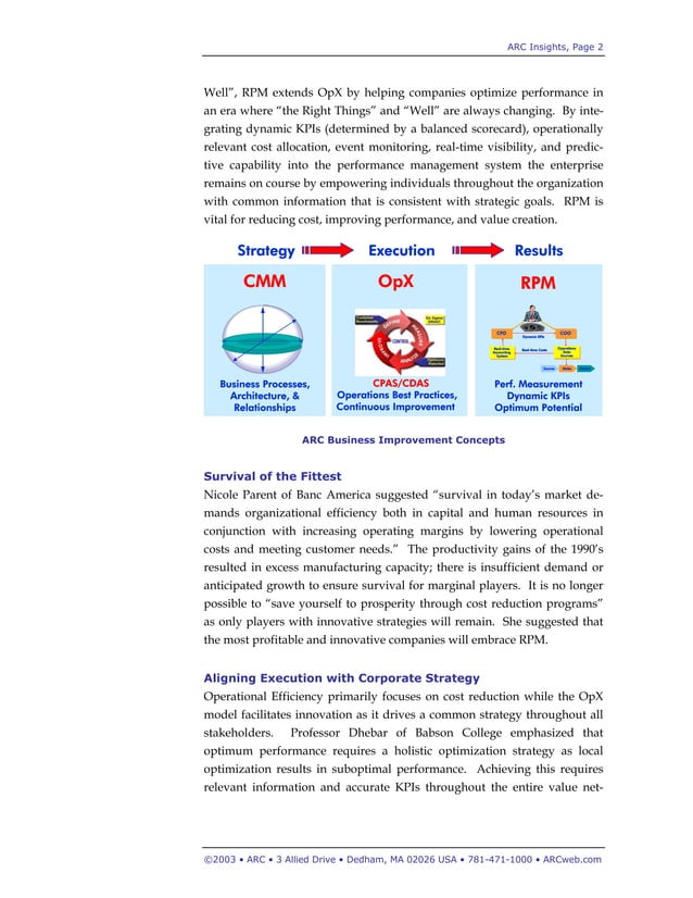 ARC Forum Highlights RPM as an Enabler to Optimized Business ...