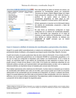 Sistemas de Referencia y Coordenadas ArcGis 10 | PDF