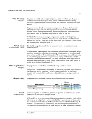 Arcgis server-functionality-matrix | PDF