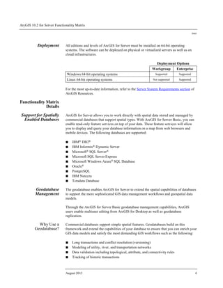 Arcgis server-functionality-matrix | PDF