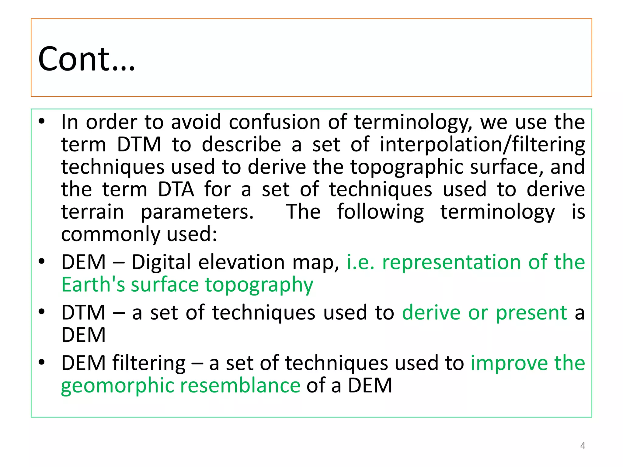 Arc Geographic Information System (GIS) Digital Elevation Models (DEM). | PPTX