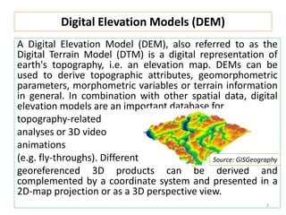 Arc Geographic Information System (GIS) Digital Elevation Models (DEM ...