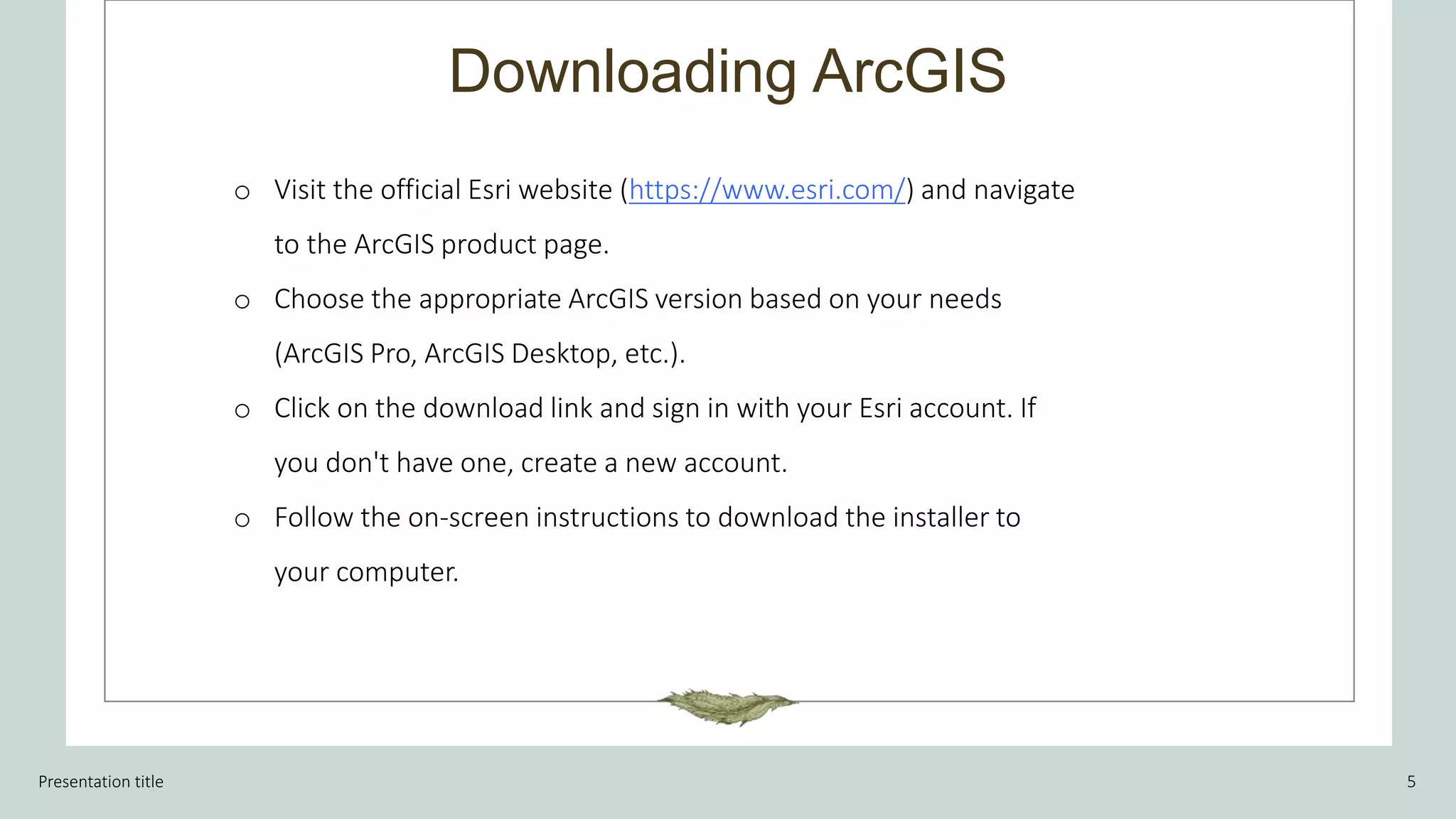 ArcGIS Installation Procedure PPT | PPTX