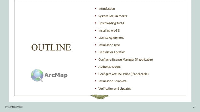 ArcGIS Installation Procedure PPT | PPTX