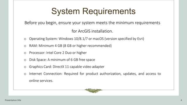 ArcGIS Installation Procedure PPT | PPTX