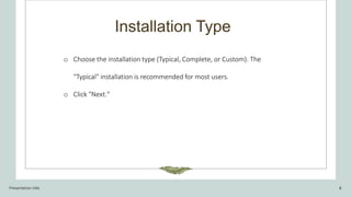 ArcGIS Installation Procedure PPT | PPTX