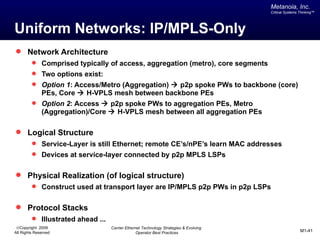 Architectural Options for Metro Carrier-Ethernet Network Buildout ...