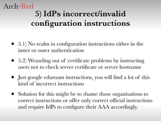 eduroam diagnostics in NTLR, IdPs and SPs | PPT