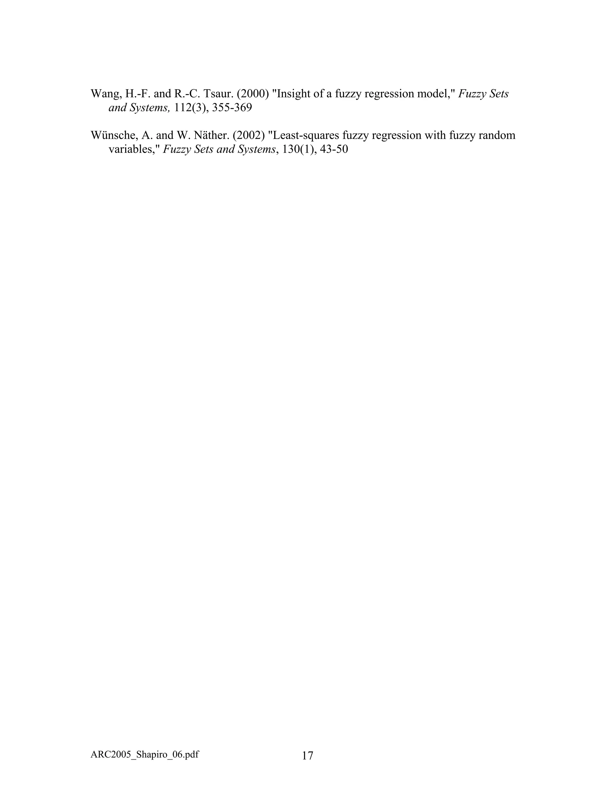 Fuzzy Regression Model. | PDF