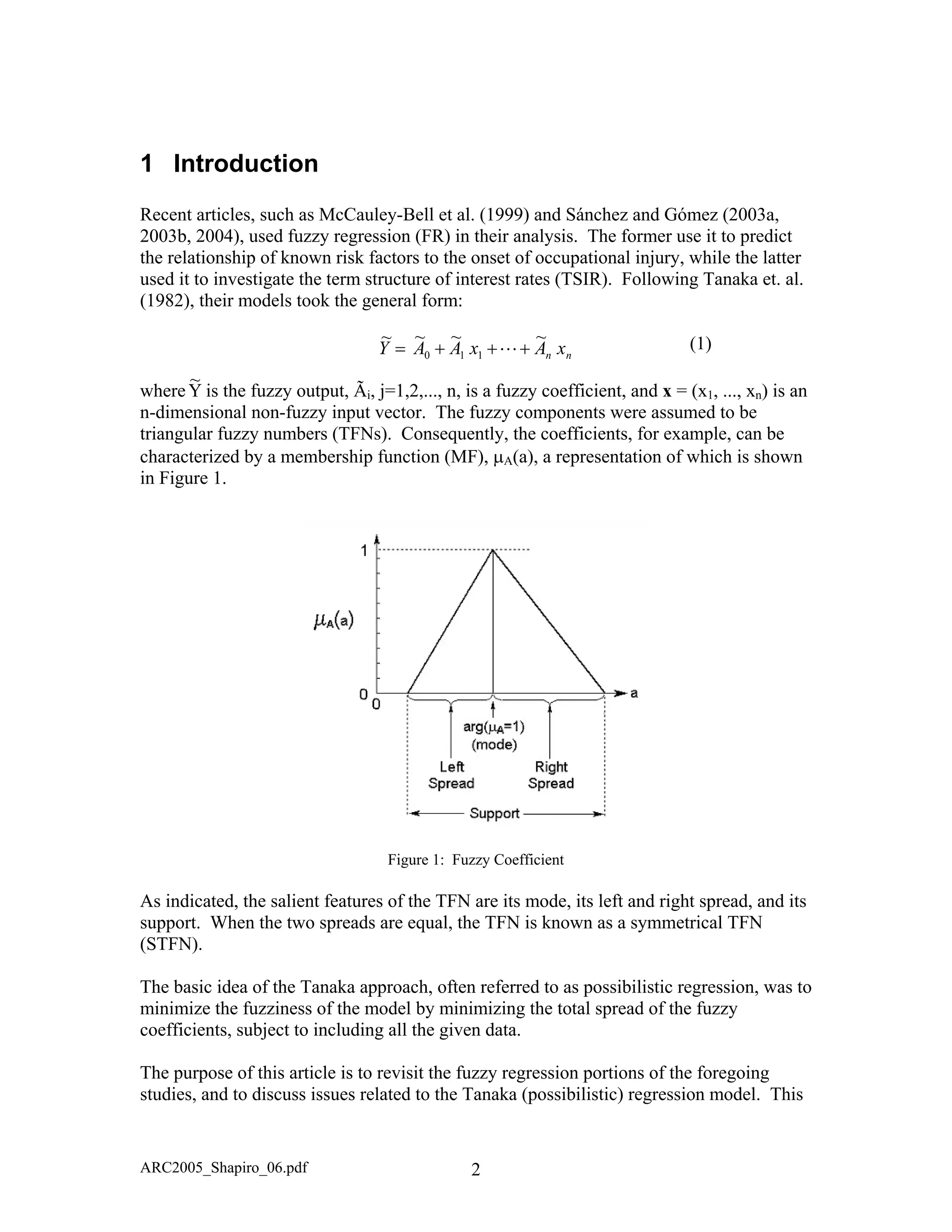 Fuzzy Regression Model. | PDF