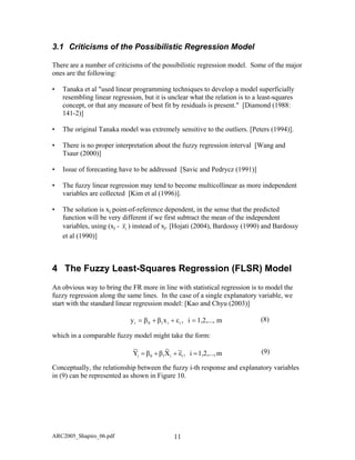Fuzzy Regression Model. | PDF