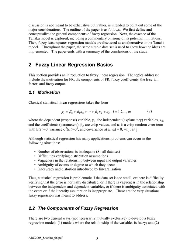 Fuzzy Regression Model. | PDF