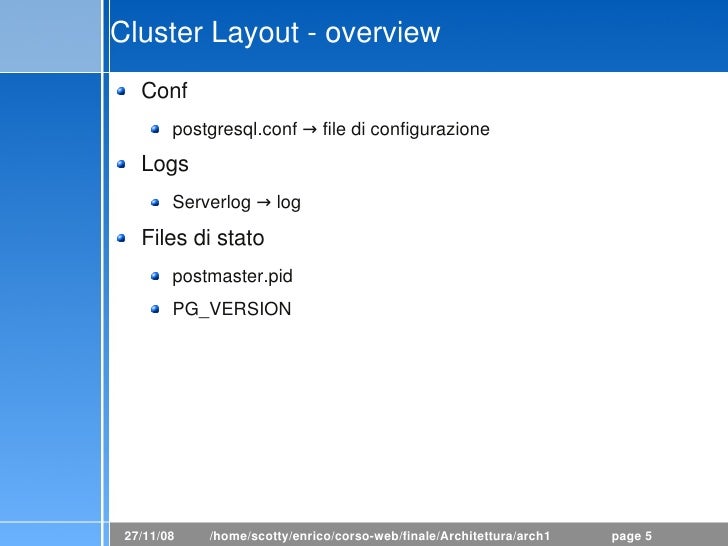 Postgresql Architettura Di Storage