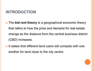 Land use and land value theory ppt | PPTX