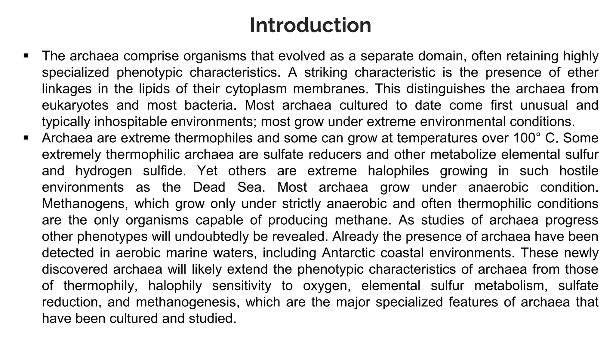 Archaea Bacteria (Methanogens, Halophiles, Thermophiles) | PDF