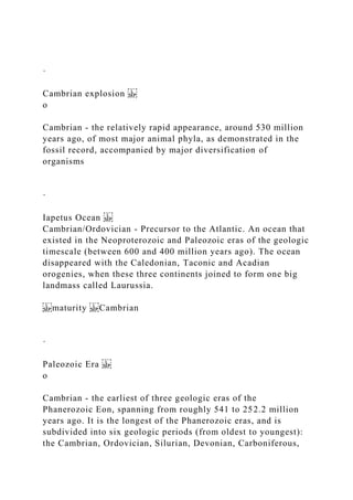 ·archaeocyathid oCambrian - sessile, reef-buildin.docx