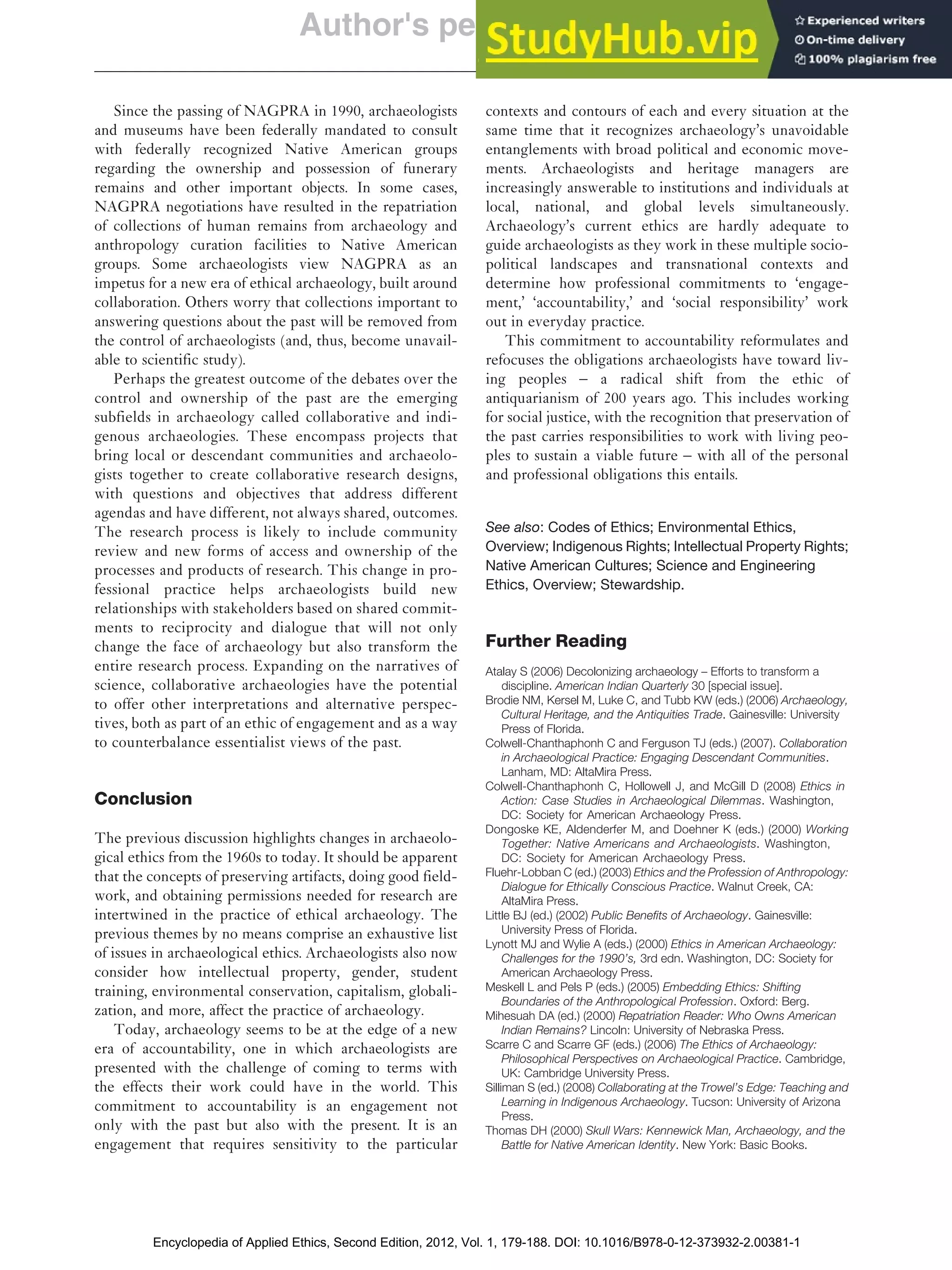 Archaeological Ethics | PDF
