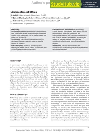 Archaeological Ethics | PDF | Geology | Science