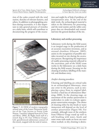 Archaeological Fieldwork Techniques In Stone Age Sites. Some Case ...