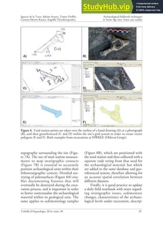 Archaeological Fieldwork Techniques In Stone Age Sites. Some Case ...