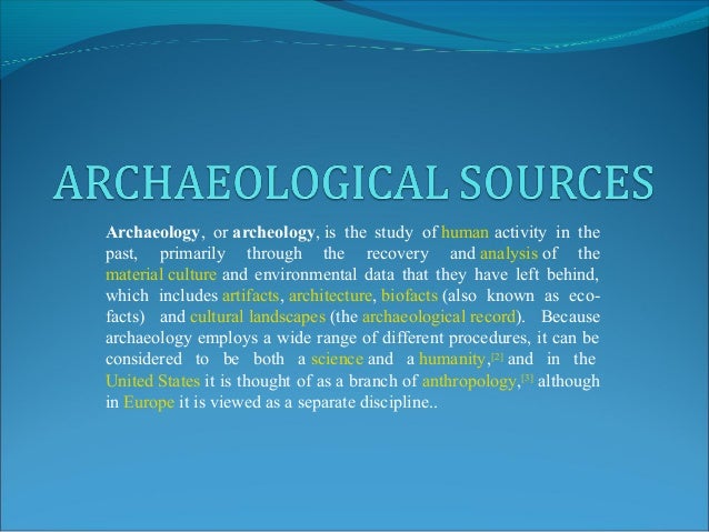 Archaeological sources1