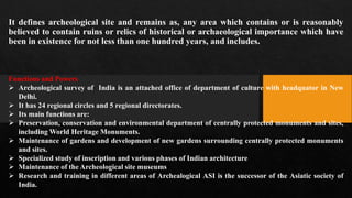 Archaeological survey of India (ASI) | PPTX