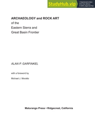 Archaeology And Rock Art | PDF