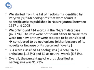 Archaisms and neologisms identification in texts | PPT | Computing ...