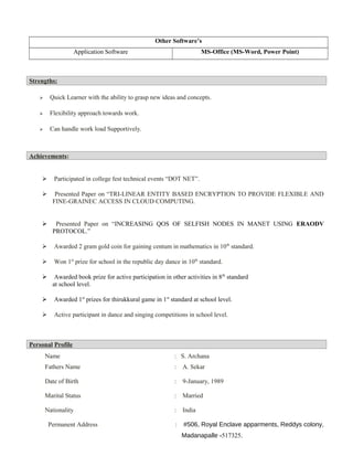 Archana resume company | PDF