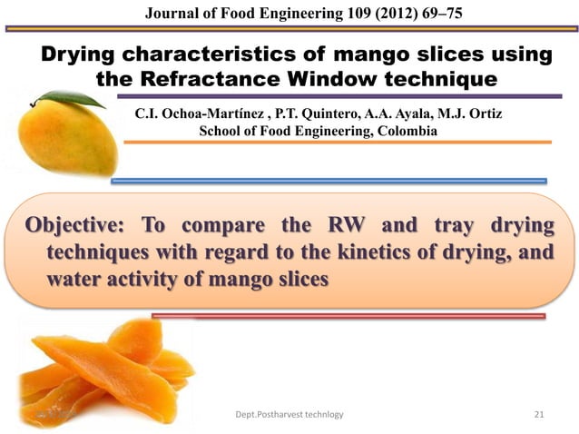 REFRACTANCE WINDOW DRYING | PPTX
