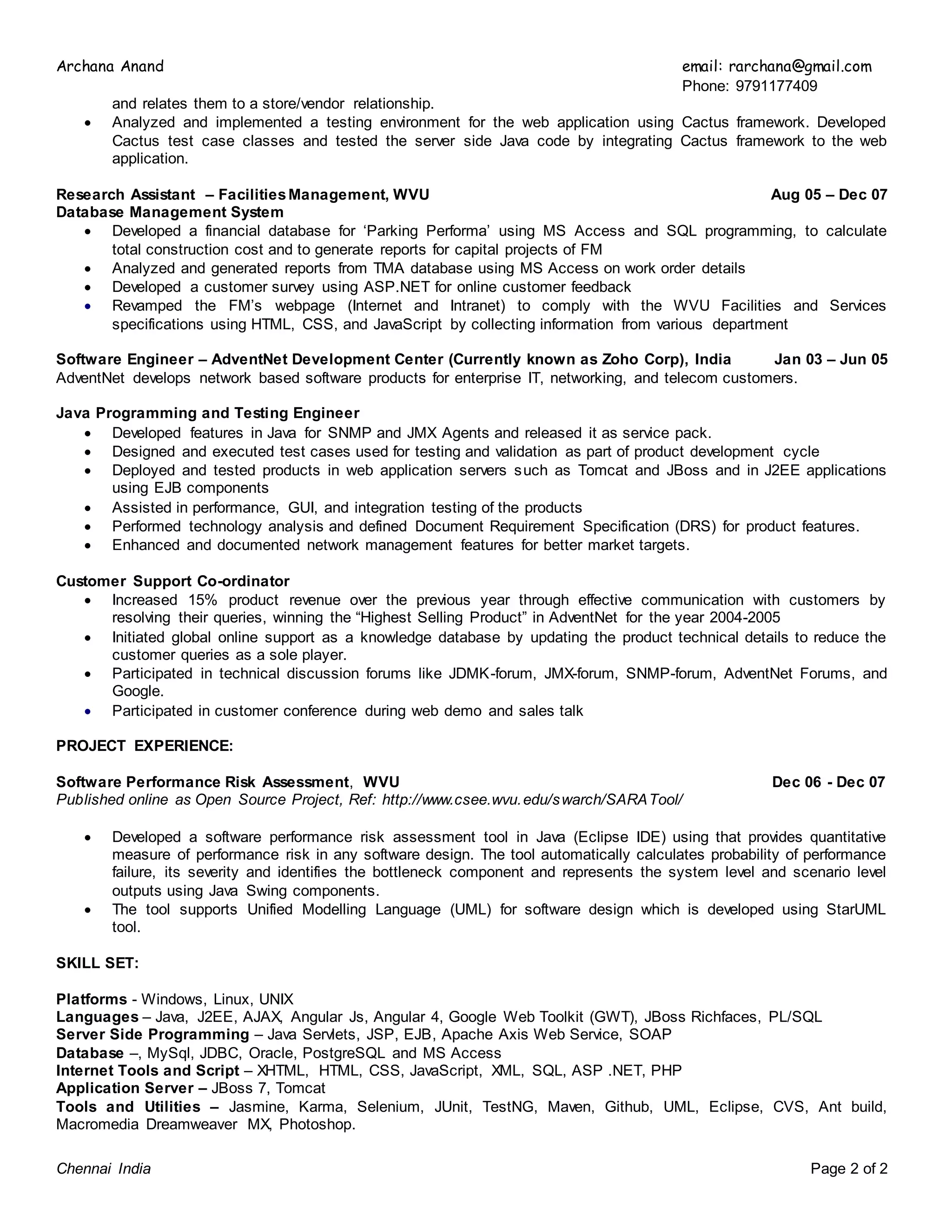 Archana resume 2019 | DOCX