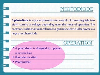 PHOTODIODE Archana sharma | PPTX