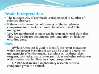 Mutagenicity, Carcinogenicity, Genotoxicity Tests | PPTX
